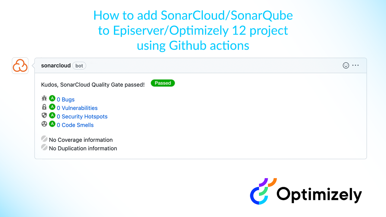 Add Sonarcloudsonarqube To Episerveroptimizely 12 Project Using Github Actions Szołkowski Blog